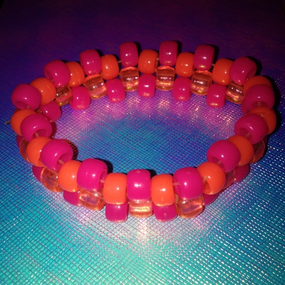 Hand Crafted | Jewelry | 65 Handmade Pink Orange Kandi Bracelet | Poshmark